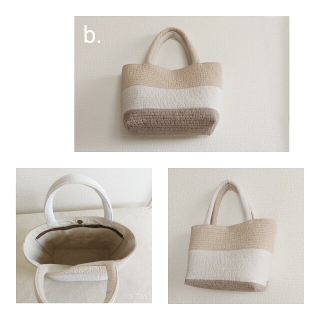 ベージュ系ヌビ パッチワークトートバッグs | iichi 日々の暮らしを心地よくするハンドメイドやアンティークのマーケットプレイス