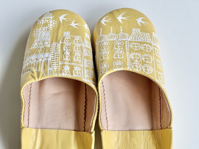 数量限定！バブーシュ（革スリッパ）クリームイエロー New Color | iichi 日々の暮らしを心地よくするハンドメイドやアンティークのマーケットプレイス