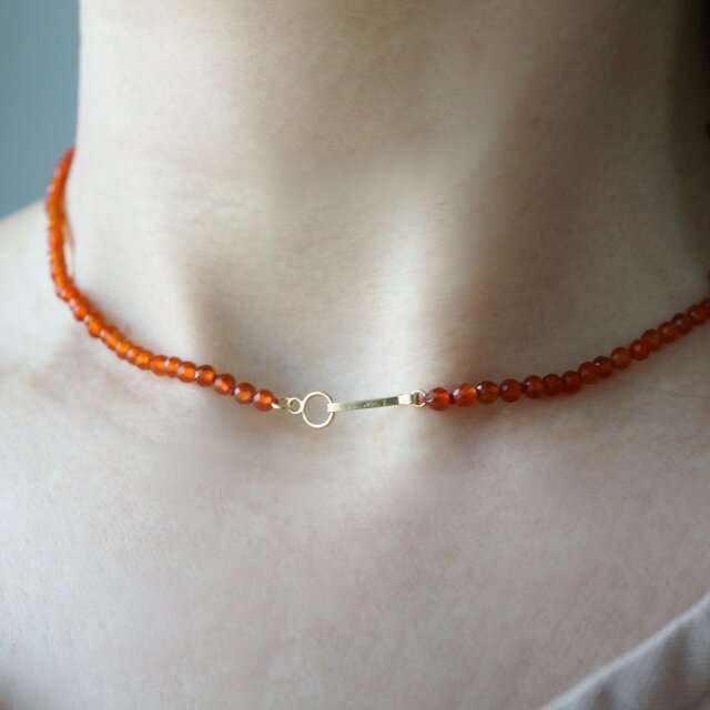 Carnelian Necklace / K10 | iichi 日々の暮らしを心地よくするハンドメイドやアンティークのマーケットプレイス