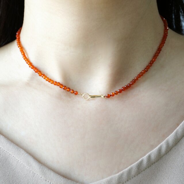 Carnelian Necklace / K10 | iichi 日々の暮らしを心地よくするハンドメイドやアンティークのマーケットプレイス