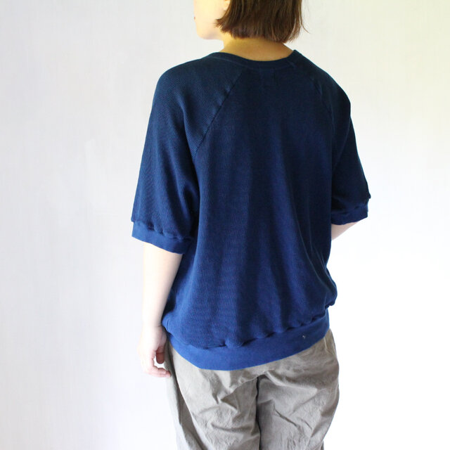 waffle-relax 5sleeve / 群青色 / 藍染め | iichi 日々の暮らしを心地よくするハンドメイドやアンティークのマーケットプレイス