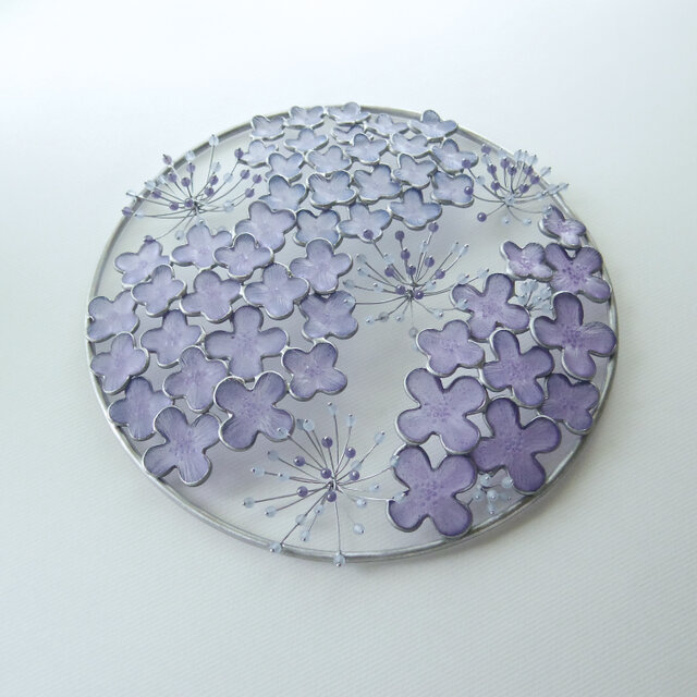 ガラスのリース[紫陽花]LL | iichi 日々の暮らしを心地よくするハンドメイドやアンティークのマーケットプレイス