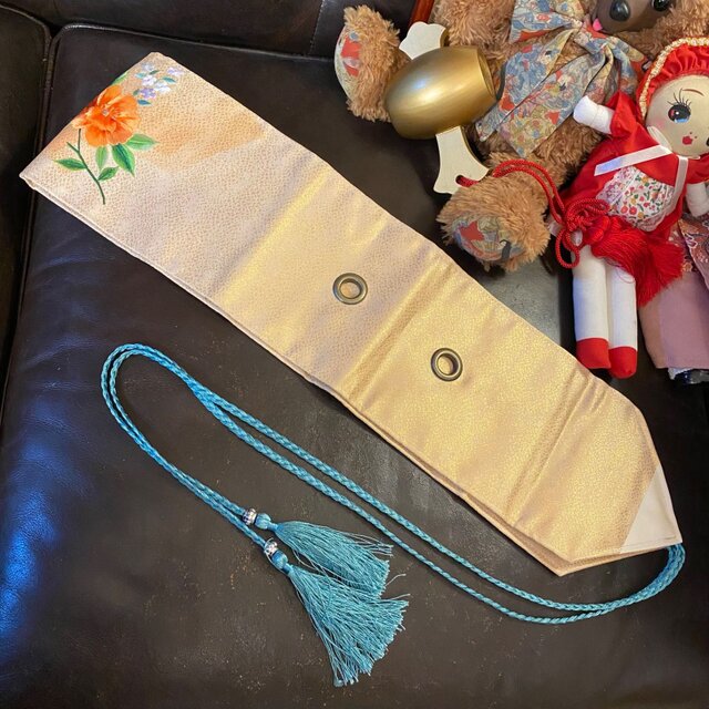 和洋折衷 名古屋帯リメイク ハンドバッグ バック ショルダーチェーン付き ガマ口タイプ 帯サッシュベルト セット あ-101 | iichi 日々の暮らしを心地よくするハンドメイドや ...