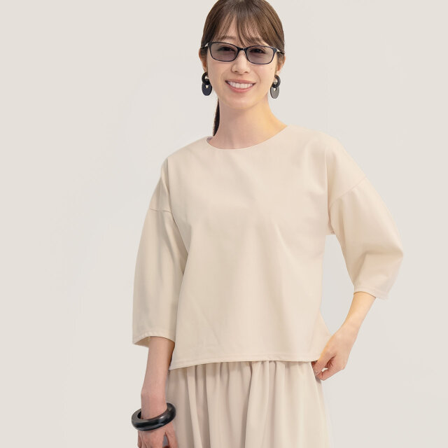 接触冷感 紫外線防止 楽なのにきちんと見える 大人の上質Tシャツブラウス 5色 七分袖 CORALIE | iichi 日々の暮らしを心地よくするハンドメイドやアンティークのマーケットプレイス