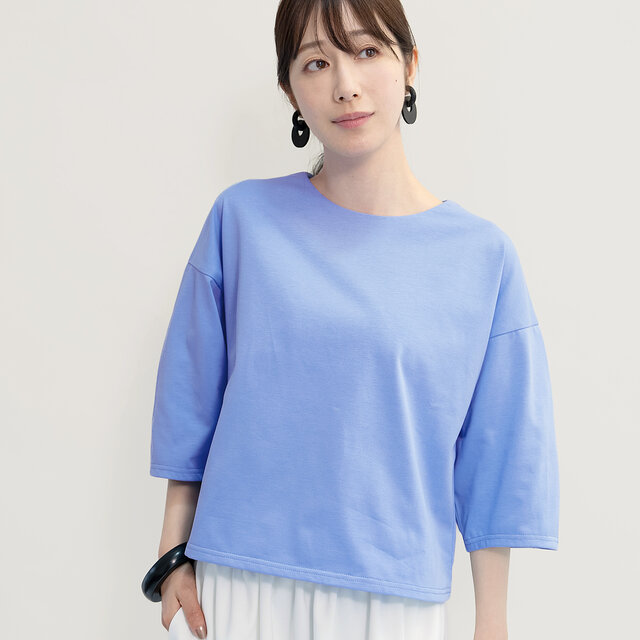 接触冷感 紫外線防止 楽なのにきちんと見える 大人の上質Tシャツブラウス 5色 七分袖 CORALIE | iichi 日々の暮らしを心地よくするハンドメイドやアンティークのマーケットプレイス