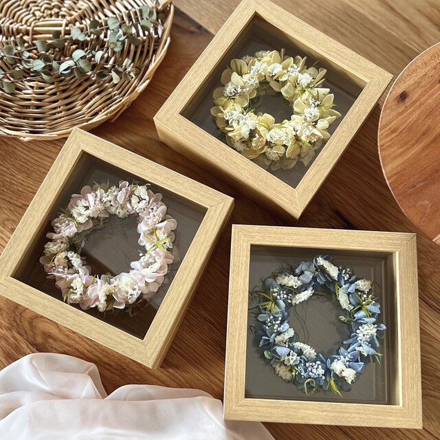 置いて飾れるフレームフラワー/モーニングイエロー | iichi 日々の暮らしを心地よくするハンドメイドやアンティークのマーケットプレイス