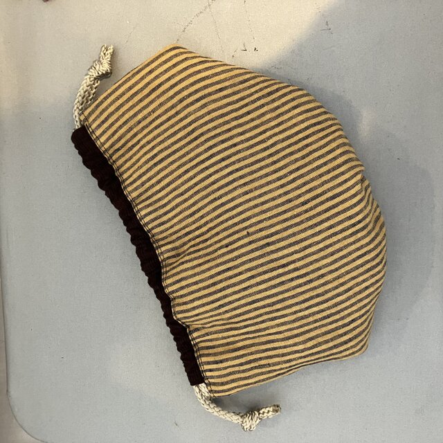 キイロチェックの巾着袋(BA-116) | iichi 日々の暮らしを心地よくするハンドメイドやアンティークのマーケットプレイス