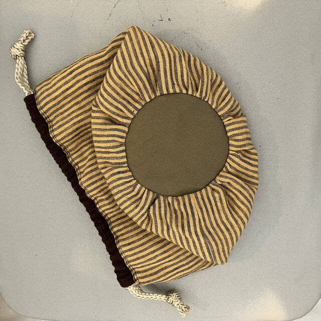 キイロチェックの巾着袋(BA-116) | iichi 日々の暮らしを心地よくするハンドメイドやアンティークのマーケットプレイス