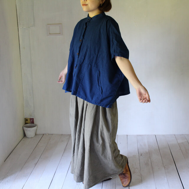 square pocket shirt / 群青色 / 藍染め | iichi 日々の暮らしを心地よくするハンドメイドやアンティークのマーケットプレイス