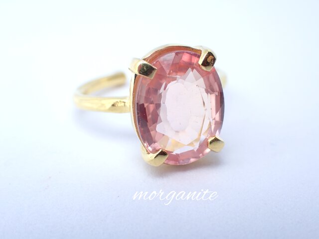 新作 『Morganite』世界でひとつ天然石リングsv925+k18 | iichi 日々の暮らしを心地よくするハンドメイドやアンティークのマーケットプレイス