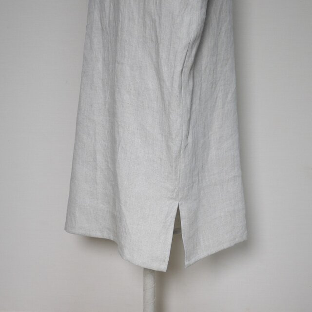 カラーリネン ストレートワンピース 七分袖 生成り フリーサイズ（中厚、リネン100％） | iichi 日々の暮らしを心地よくするハンドメイドやアンティークのマーケットプレイス