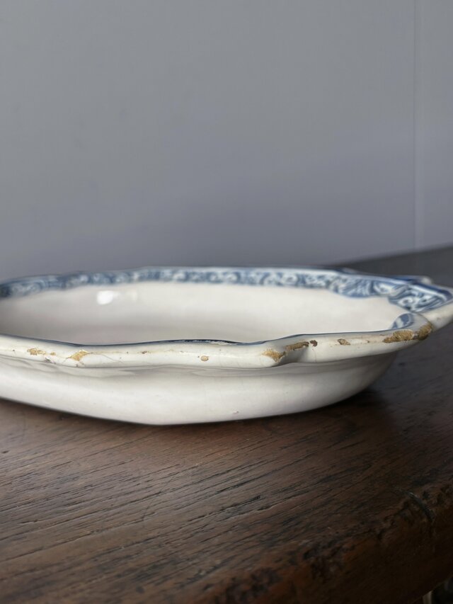 南仏陶器 18世紀 X印 オーバル皿 楕円皿 32cm フランス アンティーク 0502081 | iichi 日々の暮らしを心地よくするハンドメイドやアンティークのマーケットプレイス