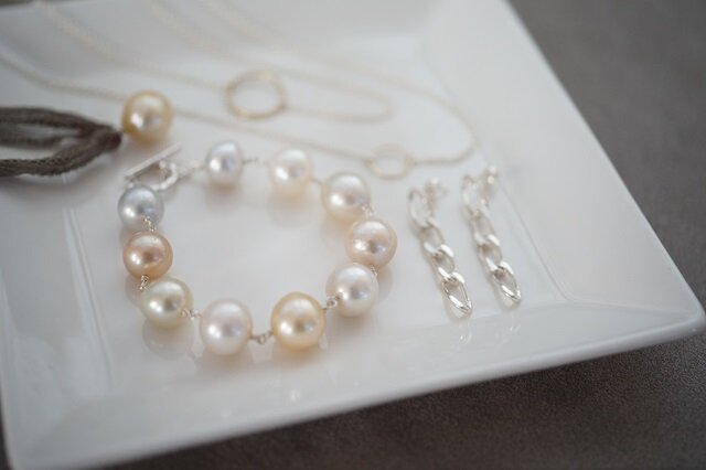 【drop】silver925 イエロー南洋バロックブレスレット | iichi 日々の暮らしを心地よくするハンドメイドやアンティークのマーケットプレイス