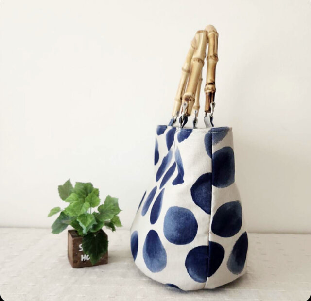bamboo♡ドット柄トートbag | iichi 日々の暮らしを心地よくするハンドメイドやアンティークのマーケットプレイス