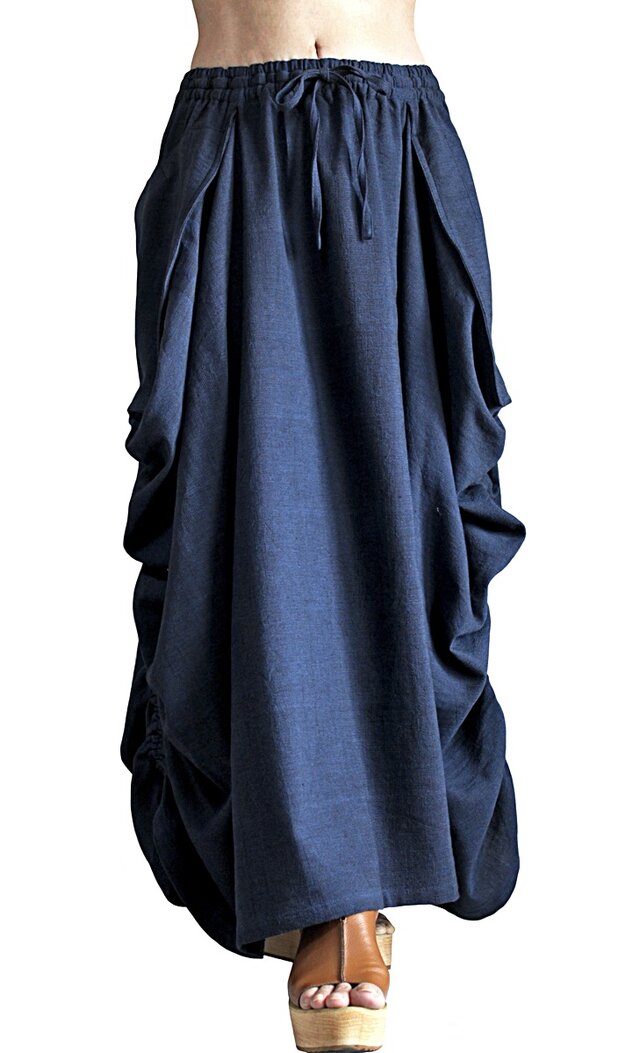 ジョムトン手織り綿マルチドレープスカート（SFS-002） | iichi 日々の暮らしを心地よくするハンドメイドやアンティークのマーケットプレイス