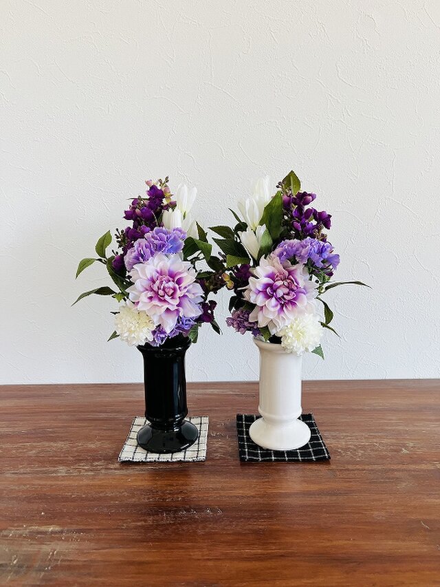 お仏花ブーケ 】ダリア グラデーションピンク（V） | iichi 日々の暮らしを心地よくするハンドメイドやアンティークのマーケットプレイス