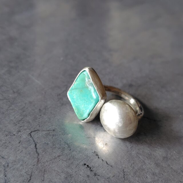 ターコイズオープンシルバーリング#12～ | iichi 日々の暮らしを心地よくするハンドメイドやアンティークのマーケットプレイス