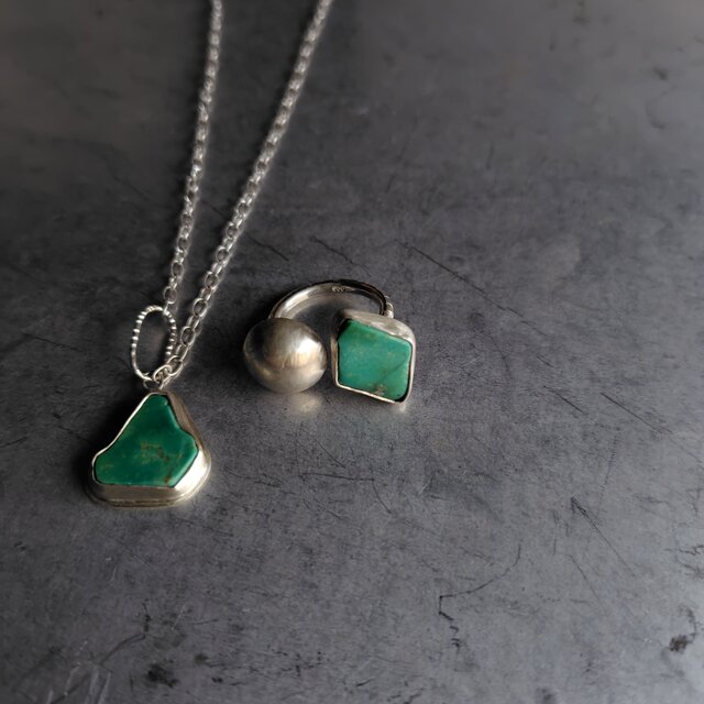 ターコイズオープンシルバーリング#12～ | iichi 日々の暮らしを心地よくするハンドメイドやアンティークのマーケットプレイス