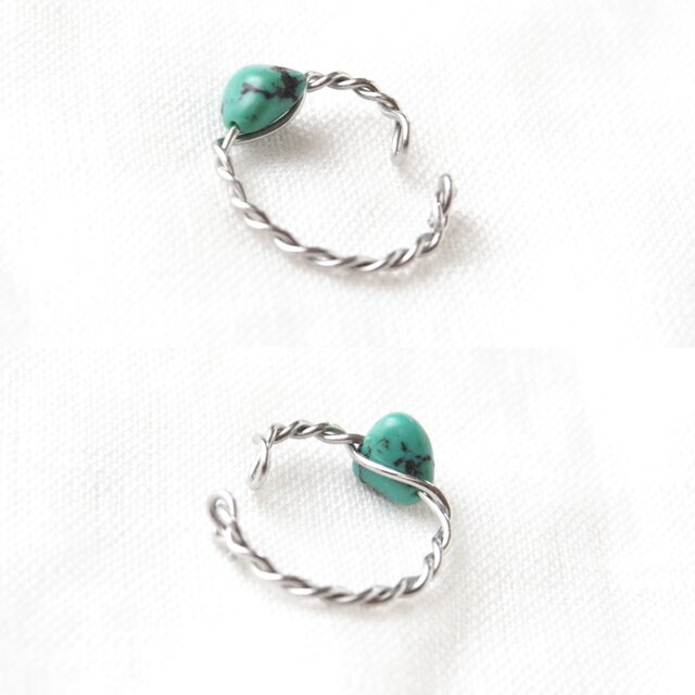 Twist Cuff（ターコイズ）-tumble- | iichi 日々の暮らしを心地よくするハンドメイドやアンティークのマーケットプレイス