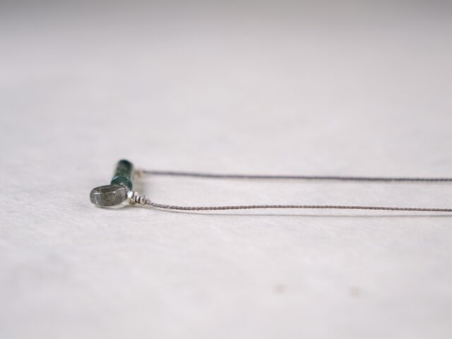 -moss Agate・labradorite- code choker | iichi 日々の暮らしを心地よくするハンドメイドやアンティークのマーケットプレイス