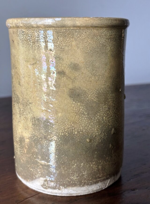 南仏 黄釉 ポット ファーマシーポット h11.2cm フランス アンティーク 0502053 | iichi 日々の暮らしを心地よくするハンドメイドやアンティークのマーケットプレイス