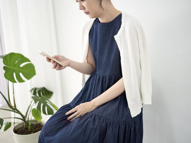 薄手デニム ︎ ティアードワンピ No.352 | iichi 日々の暮らしを心地よくするハンドメイドやアンティークのマーケットプレイス