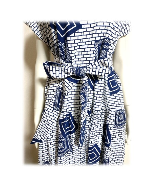 424 1点物 ワンピース ジャンパースカート キーネック ローウェスト デッドストック浴衣地 伝統柄 夏のお出かけ | iichi 日々の暮らしを心地よくするハンドメイドやアンティークの ...