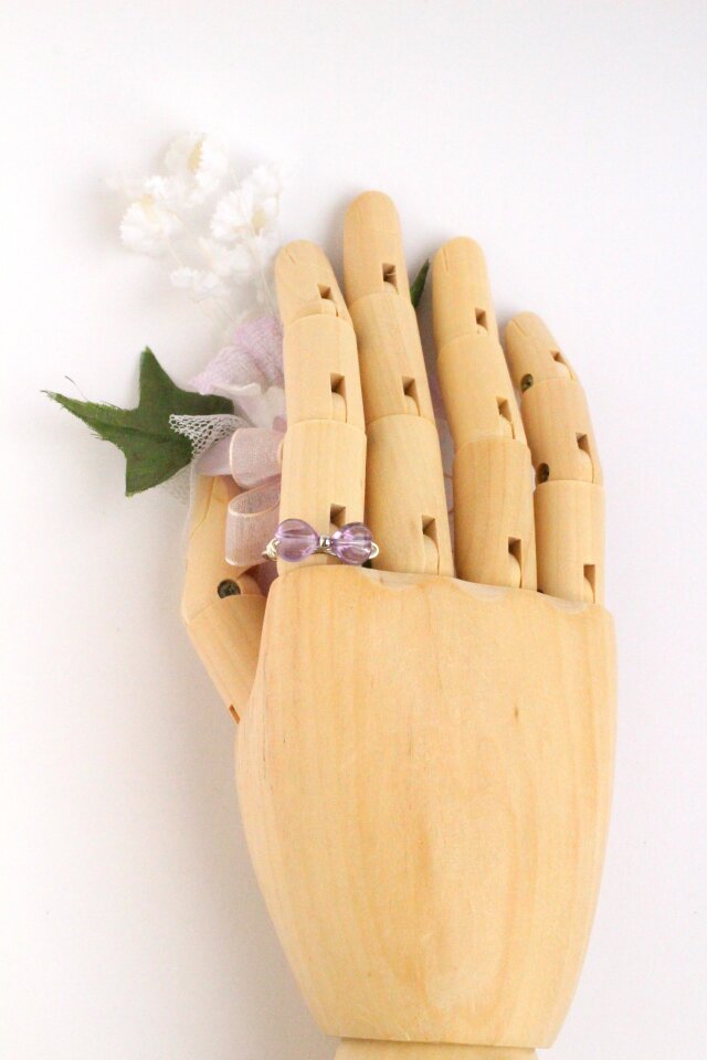 アメジスト Ribbon Wire Ring | iichi 日々の暮らしを心地よくするハンドメイドやアンティークのマーケットプレイス