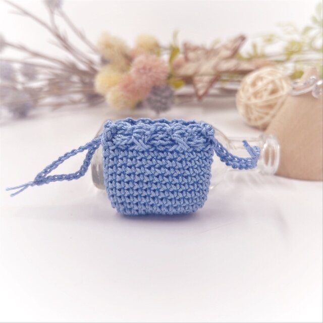 アクセサリー用ミニ巾着くすみカラーS/ブルー | iichi 日々の暮らしを心地よくするハンドメイドやアンティークのマーケットプレイス