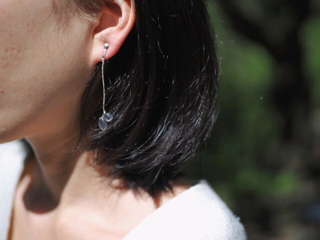 -Labradorite- long earrings | iichi 日々の暮らしを心地よくするハンドメイドやアンティークのマーケットプレイス