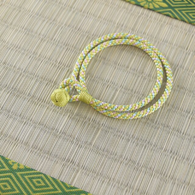 【腕サイズ18cm】組紐 くみひも ブレスレット ギフト 正絹 二重巻ブレスレット 利休 SEB8-L | iichi 日々の暮らしを心地よくするハンドメイドやアンティークのマーケットプレイス