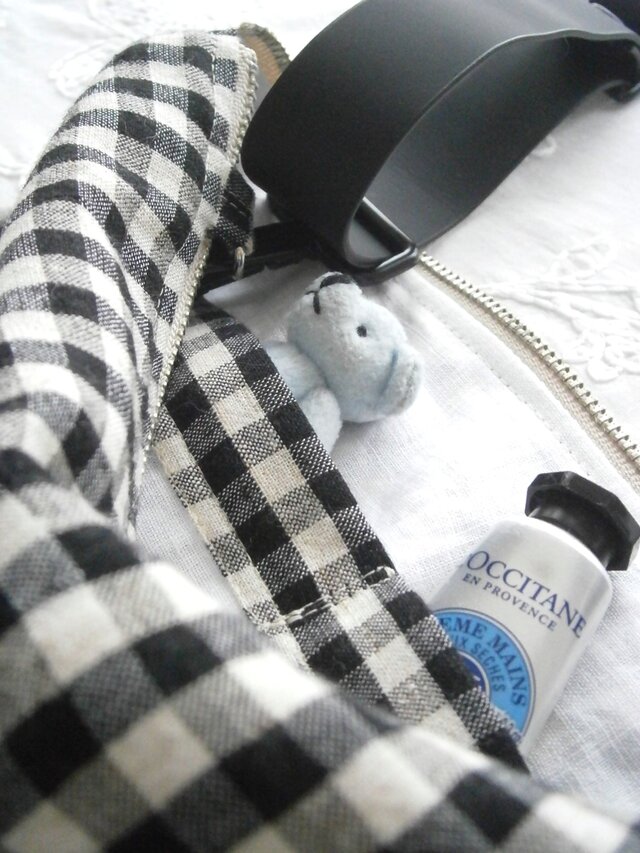 格子柄×RayonLinen 小ぶりのbag＆pouch | iichi 日々の暮らしを心地よくするハンドメイドやアンティークのマーケットプレイス