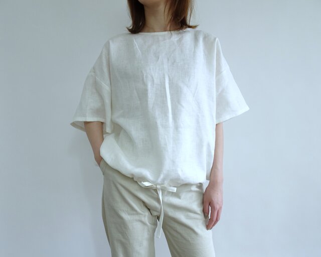 ＜夏の福袋＞ゆったり大人シルエット/リネントップス×サラサラデニムパンツ2点セット | iichi 日々の暮らしを心地よくするハンドメイドやアンティークのマーケットプレイス