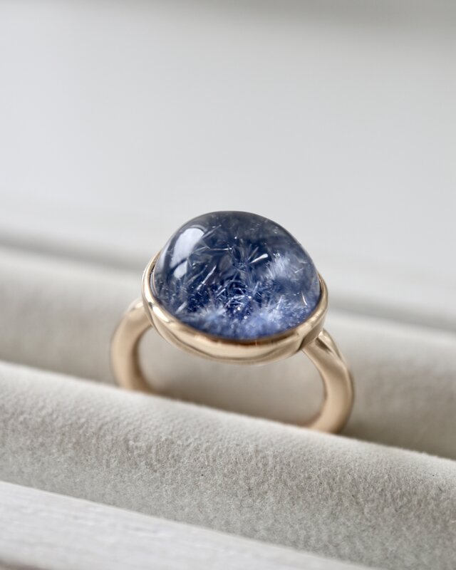 K10[深海庭園dumortierite in quartz]ring | iichi 日々の暮らしを心地よくするハンドメイドやアンティークのマーケットプレイス