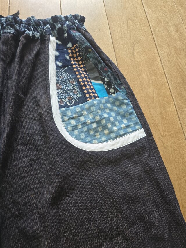 着物リメイク 手作り ポケットがかわいい 縞木綿 パンツ | iichi 日々の暮らしを心地よくするハンドメイドやアンティークのマーケットプレイス