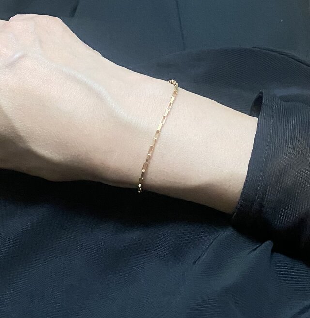 14kgf Clear box chain ブレスレット | iichi 日々の暮らしを心地よくするハンドメイドやアンティークのマーケットプレイス