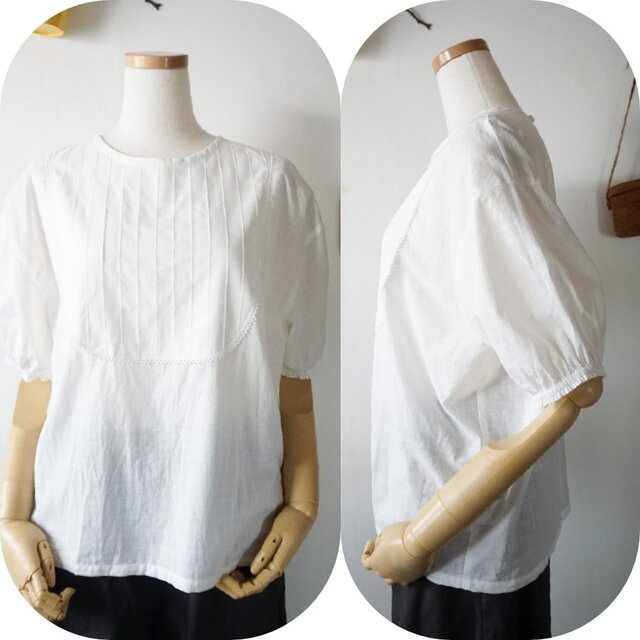 クラシカル風5分袖プルオーバー（オフcol） | iichi 日々の暮らしを心地よくするハンドメイドやアンティークのマーケットプレイス