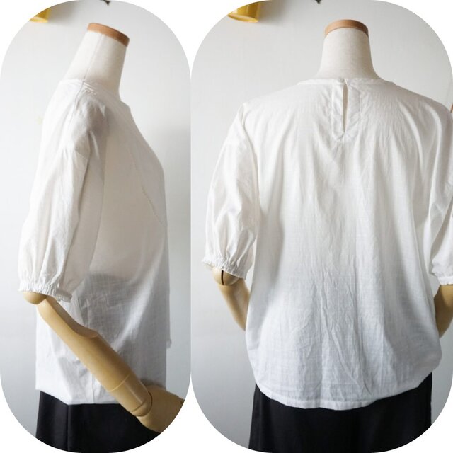 クラシカル風5分袖プルオーバー（オフcol） | iichi 日々の暮らしを心地よくするハンドメイドやアンティークのマーケットプレイス