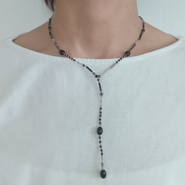 ☆モールス信号のチョーカー、ブレスレット＆アンクレットとピアスのセット（#1193） | iichi 日々の暮らしを心地よくするハンドメイドやアンティークのマーケットプレイス