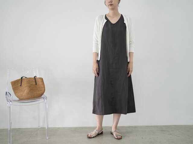 真夏のシンプルワンピース・グレー No.356 | iichi 日々の暮らしを心地よくするハンドメイドやアンティークのマーケットプレイス