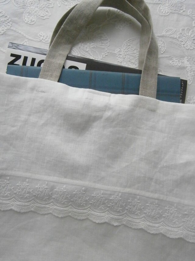 刺繍lace×linen ToteBag | iichi 日々の暮らしを心地よくするハンドメイドやアンティークのマーケットプレイス
