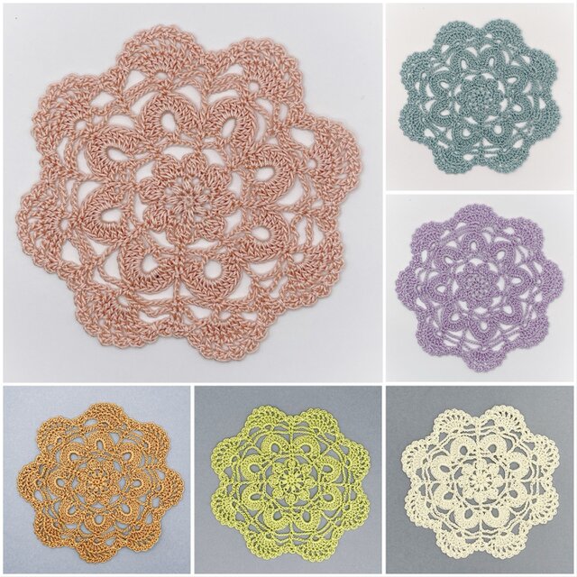 レースのお花ドイリー/070/ピンク | iichi 日々の暮らしを心地よくするハンドメイドやアンティークのマーケットプレイス