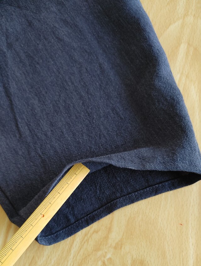 ハンドメイド レーヨン混 さらっと柔らかパンツ 濃紺 八分丈位 M～L | iichi 日々の暮らしを心地よくするハンドメイドやアンティークのマーケットプレイス