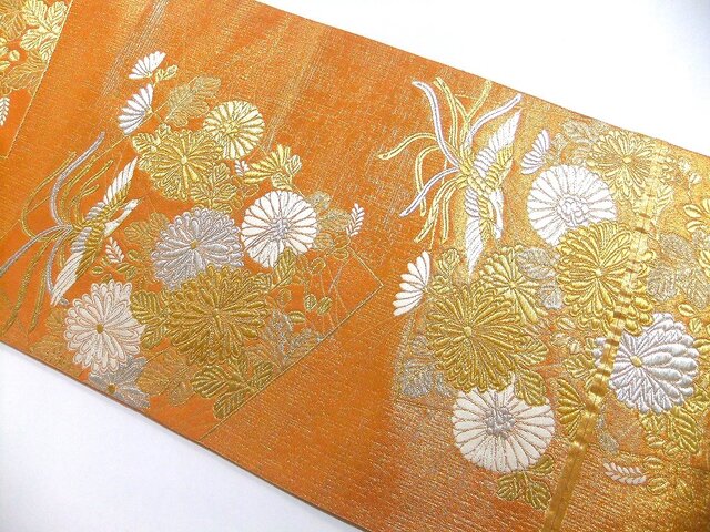 16)2310】188cm/新品・鳳凰菊文様/タペストリー・テーブルランナー/和風/帯リメイク/日本製 | iichi 日々の暮らしを心地よくするハンドメイドやアンティークのマーケットプレイス