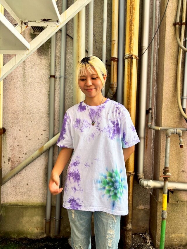 タイダイ Tシャツ Lサイズ 曼荼羅 パープル ムラ染め Hippies Dye HD24-20 | iichi 日々の暮らしを心地よくするハンドメイドやアンティークのマーケットプレイス