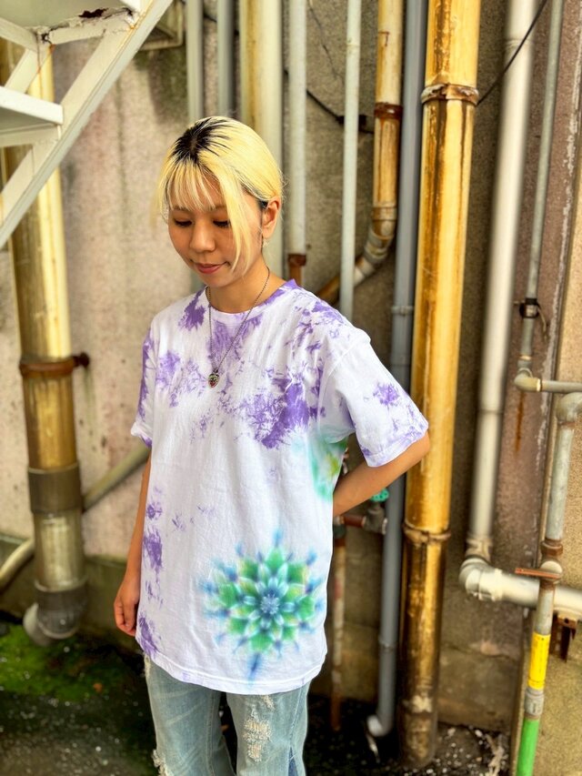 タイダイ Tシャツ Lサイズ 曼荼羅 パープル ムラ染め Hippies Dye HD24-20 | iichi 日々の暮らしを心地よくするハンドメイドやアンティークのマーケットプレイス