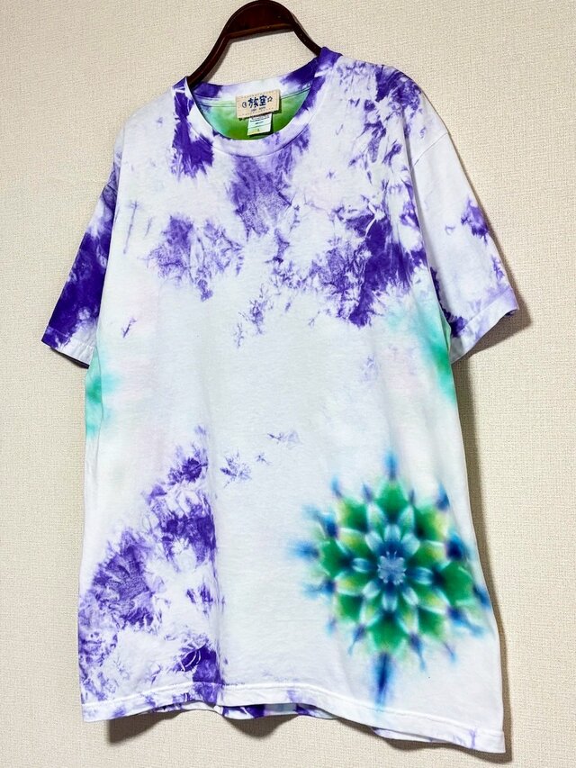 タイダイ Tシャツ Lサイズ 曼荼羅 パープル ムラ染め Hippies Dye HD24-20 | iichi 日々の暮らしを心地よくするハンドメイドやアンティークのマーケットプレイス