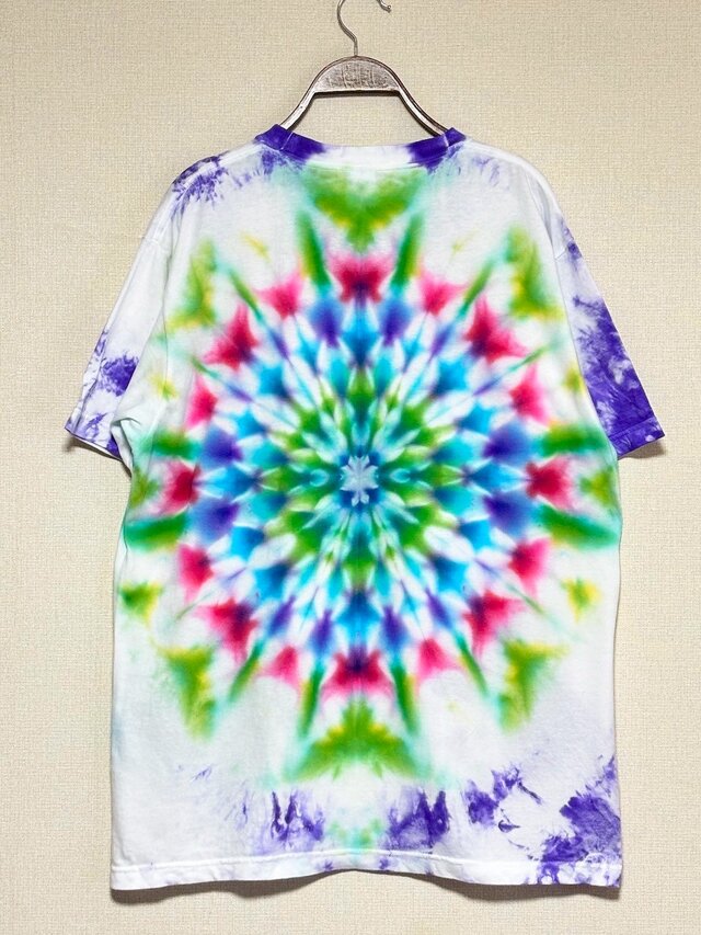 タイダイ Tシャツ Lサイズ 曼荼羅 パープル ムラ染め Hippies Dye HD24-20 | iichi 日々の暮らしを心地よくするハンドメイドやアンティークのマーケットプレイス