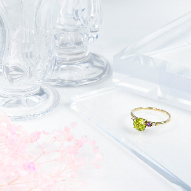 K10 ペリドット リング CH099CIBSN | iichi 日々の暮らしを心地よくするハンドメイドやアンティークのマーケットプレイス