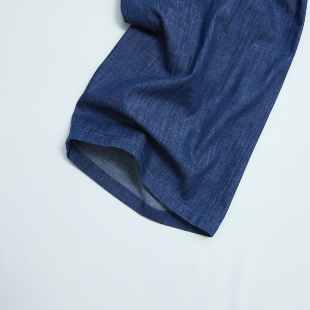 【丈調整できる】プリーツタック ライトオンスのシャンブレー 大人のデニムパンツ 後ろゴム 【3サイズ】 0731BL | iichi 日々の暮らしを心地よくするハンドメイドやアンティークの ...